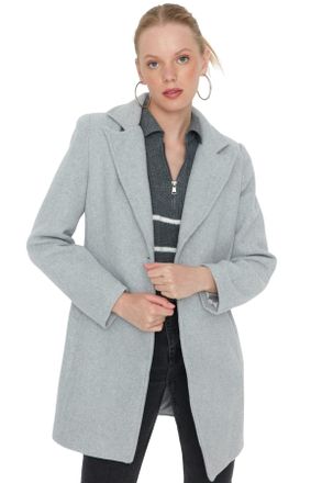 Trendyol Damen Trendyol Womens Regular Parkas Plain Woven Fabric Coat, Grau, 36 EU