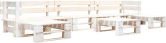 vidaXL vidaXL 6-tlg. Paletten-Lounge-Set Holz Wei&szlig;