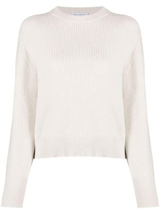 Brunello Cucinelli Gerippter Kaschmirpullover - Nude