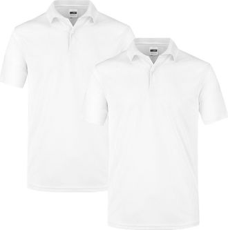 James & Nicholson Poloshirt Doppelpack Herren Basic Poloshirt für Sublimationsdruck (Doppelpack, 2 Stück) Struktur Jersey-bird eye