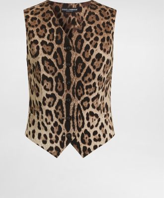 Dolce & Gabbana Weste Aus Wolle Mit Leo-print - Frau Blazer Animalprint 38