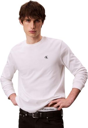 Calvin Klein Herren Ls Easy Monogram Tee Lv04Rd247G T-Shirts, White (Bright White), L