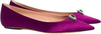 Alberta Ferretti Femme, Chaussures, Violet, Taille: 39 EU Ballerines Pointues avec Broche &Eacute;meraude