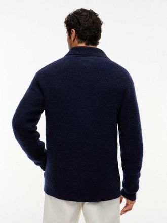 Tommy Hilfiger Cardigan NY KNITTED CARDIGAN im Sakko-Optik, normale Passform, Wollmix