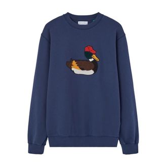 Edmmond Studios Marineblauer Klassischer Duck Hunt Pullover - - Sweatshirts & Hoodies - Herren - Blau - L