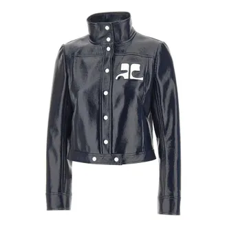 Courr&egrave;ges Femme, Vestes, Bleu, Taille: 38 FR Veste Vinyle R&eacute;&eacute;dition