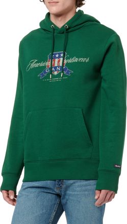 GANT Herren Graphic Hoodie Kapuzenpullover, Forest Green, XXL