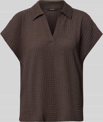 OPUS T-Shirt mit Strukturmuster und V-Ausschnitt Modell Sipin