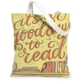 Generic Sacs fourre-tout en toile jaune, motif citation inspirante, sacs de courses l&eacute;gers, lavables et r&eacute;utilisables, modernes et chics, jaune, 13x15 Inch