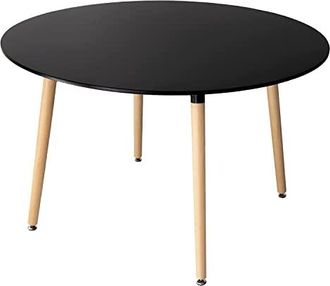 Happy Garden Table Ronde Martha 120cm Noire. Table de Salle à Manger Ronde de Style scandinave pour 4 Personnes