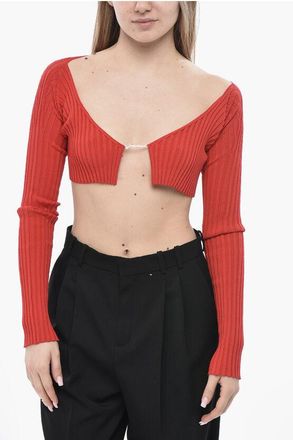 Jacquemus Ribbed Knit Crop Top size 38