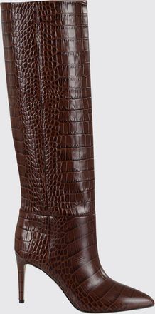 PARIS TEXAS Kniehohe Stiefel aus Leder mit Krokopr&auml;gung und Stilettoabsatz