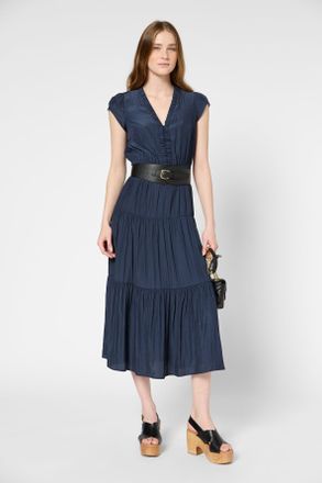 Gerard Darel Robe cintr&eacute;e satin&eacute;e - PAIGE - Marine