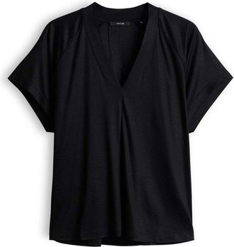 OPUS Kurzarmshirt mit V-Ausschnitt Kellerfalte im R&uuml;cken als feminines Detail