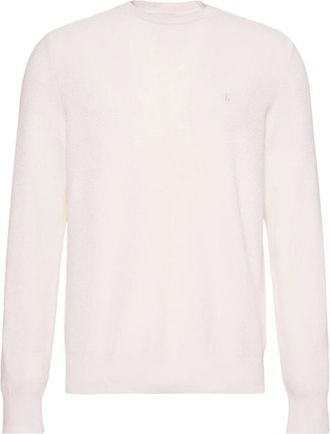 Calvin Klein Pull textur&eacute; en coton &agrave; col rond - Homme - Pulls - Blanc - Taille: S
