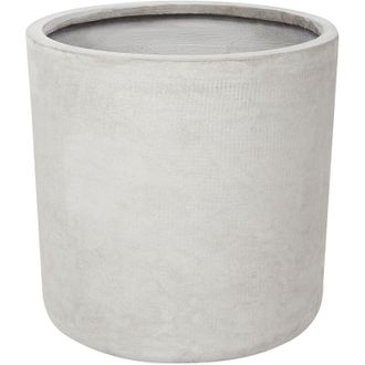 Beliani Beliani - Cache-pot dext&eacute;rieur rond 42 cm - Fibre dargile gris - Trou de drainage - R&eacute;sistant aux intemp&eacute;ries - Pour int&eacute;rieur et ext&eacute;rieur - ROND