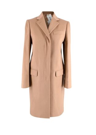 Helmut Lang Beige Cashmere Blend Long Coat Size XXS