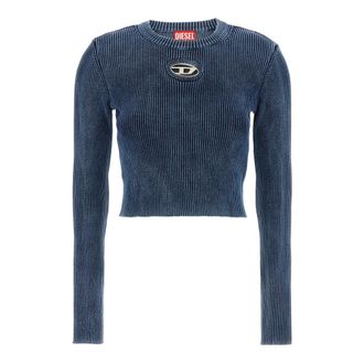 Diesel M-Anchor-A Gerippter Baumwollpullover - - Knitwear - Damen - Blau - XS
