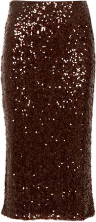Pennyblack Femme, Jupes, Brun, Taille: 36 FR Sequin Pencil Midi Skirt