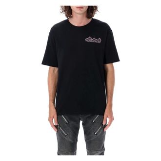 Balmain Homme, Tops, Noir, Taille: L T-shirt Imprim&eacute; Palmier