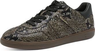 Tamaris Sneaker TAMARIS, Damen, Gr. 36, schwarz snake, Lederimitat, Textil, Reptilienpr&auml;gung, Schuhe Sneaker, Freizeitschuh, Halbschuh, Schn&uuml;rschuh mit gepols