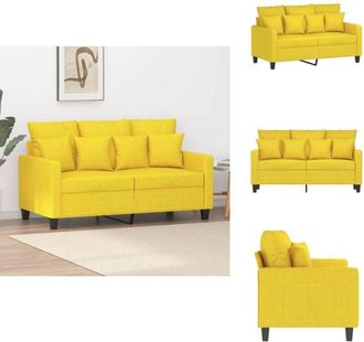 vidaXL 2-Sitzer-Sofa Hellgelb 120 cm Stoff - Couch - 2-Sitzer Sofa - Wohnzimmersofa - Polsterm&ouml;bel - Hellgelb Sofa