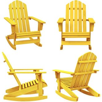 vidaXL Adirondack-Schaukelstuhl Massivholz Tanne Gelb - Schaukelstuhl - Schaukelst&uuml;hle - Home & Living