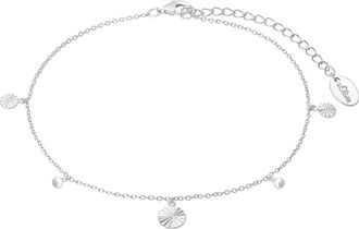 s.Oliver Fu&szlig;kette 925 Sterling Silber Damen Sommerschmuck, 22+5 cm, Silber, M&uuml;nze, Kommt in Schmuck Geschenk Box