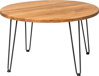 Lamofootwear Manufaktur Couchtisch rund aus Holz 80 cm | Beistelltisch Couch | Wohnzimmertisch rund, Kaffeetisch, runder Couchtisch | Stärke: 28 mm, Farbe: Dunkel,