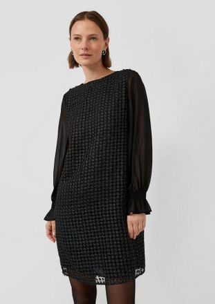 s.Oliver Minikleid Kleid Langarm-Kleid aus Spitze mit Glitzergarn