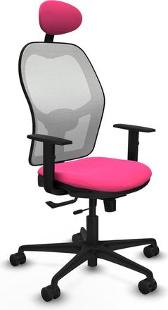 Piqueras y Crespo Schreibtischstuhl in Rosa und Wei&szlig;, mit 1D-Armlehnen, h&ouml;henverstellbarer Lendenwirbelst&uuml;tze und festem Kopfteil, ausgestattet mit Syncro/Traslack und 