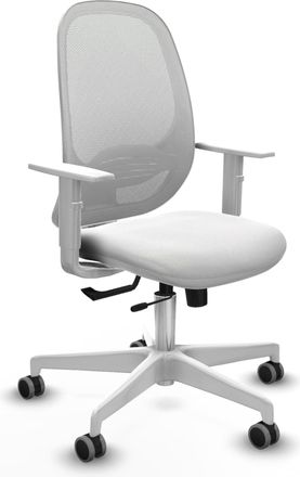 Piqueras y Crespo B&uuml;rostuhl, wei&szlig;e Rollen mit wei&szlig;en Armlehnen, h&ouml;henverstellbare Lendenwirbelst&uuml;tze, ausgestattet mit Syncro/Translack und Schneideschaum, Wei&szlig;/Wei&szlig;