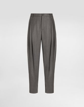 Dolce & Gabbana Pinstripe Virgin Wool Trousers - Mann Hosen Und Shorts n/d 52