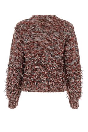 Durazzi Milano Womens Embroidered Cotton Blend Sweater Brickred Maglieria
