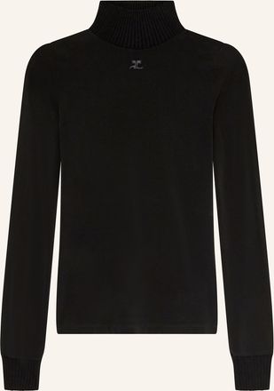 Courr&egrave;ges Longsleeve Aus Mesh schwarz