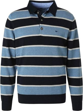 Fynch-Hatton Fynch-Hatton Herren Pullover blau Baumwolle gestreift