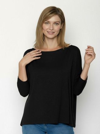 Greenbomb Longsleeve Simper Basic Motiv Basic (1er-Pack) lockerer kurzer Schnitt, Fledermaus-&Auml;rmel, weicher Fall