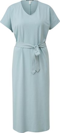 QS by s.Oliver Damen 2143619 Kleid mit Bindegürtel, türkis 6103, XS