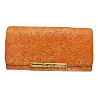 Miu Miu Portefeuille en cuir Pre-owned - Femme - Pre-owned - Orange - Taille: ONE Size