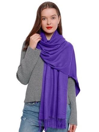 DonDon &Eacute;charpe femme hiver chaud et douce Ch&acirc;le Etole Foulard 185 x 65 cm - violet
