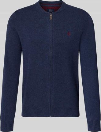Mc Neal Regular Fit Strickjacke aus reiner Wolle mit Logo-Stickerei