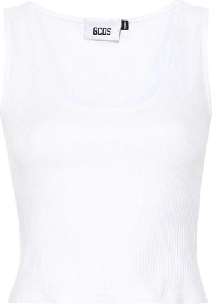 GCDS Gcds, Femme, Tops, Blanc, Taille: 42 FR Hauts sans manches