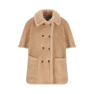 Max Mara Teddy Cape aus Alpaka und Kaschmir - - Jackets - Damen - Beige - ONE SIZE