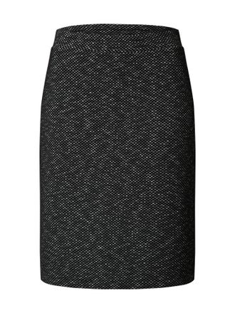 Kaffe Damen Womens Pencil Skirt Above Knee Length Slim Fit High Waisted Elastic Waist Rock, Black/Chalk Mini Check