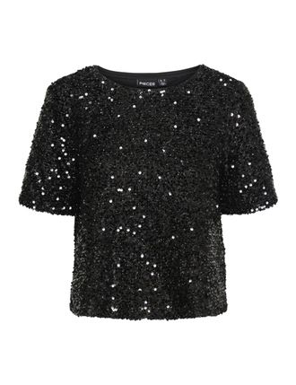 Pieces Pcserena Sequin Ss O-Neck Top Mm