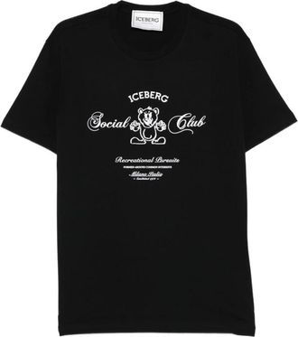 Iceberg Homme, Tops, Noir, Taille: S T-shirt ras du cou graphique