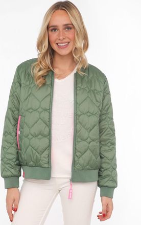 Zwillingsherz Bomberjacke ZWILLINGSHERZ Be Happy, Damen, Gr. XL, gr&uuml;n (tannengr&uuml;n), Steppware, Obermaterial: 100% Polyester, regular fit kurz, angesetztes B&uuml;ndchen,