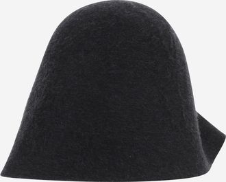 Jacquemus ACW00772AN00004 Merino Wool Cloche Hat - Black