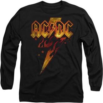 AC/DC ACDC Fire Bolt Mens Long Sleeve T Shirt, Noir, XL Mixte
