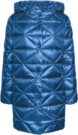 Elena Miro Femme, Vestes, Bleu, Taille: 50 FR Doudoune matelass&eacute;e &agrave; capuche